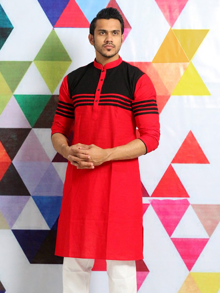 Red Panjabi For Men - BeshiDeshi