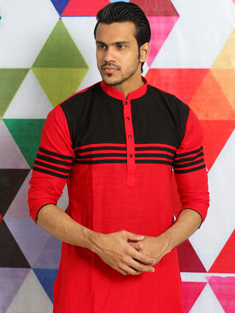 Red Panjabi For Men - Beshi Deshi
