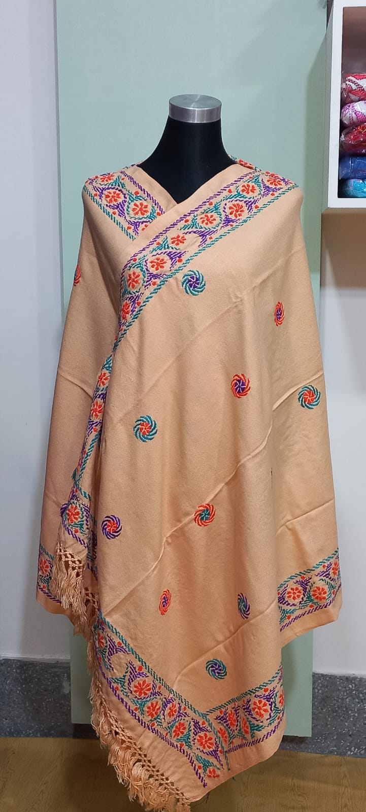 Hand Stitched Woolen Shawl - BeshiDeshi
