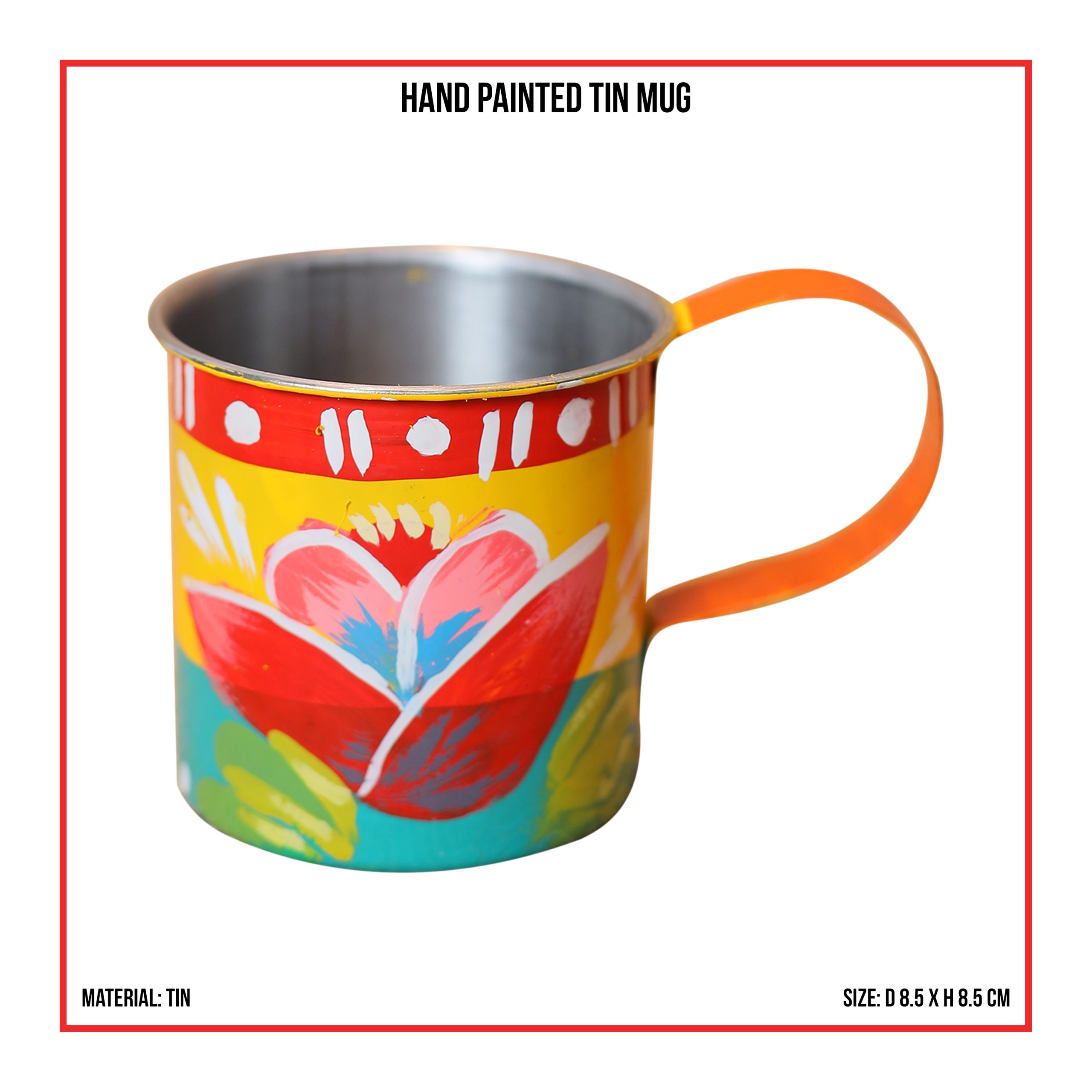 Hand Painted Tin Mug - BeshiDeshi