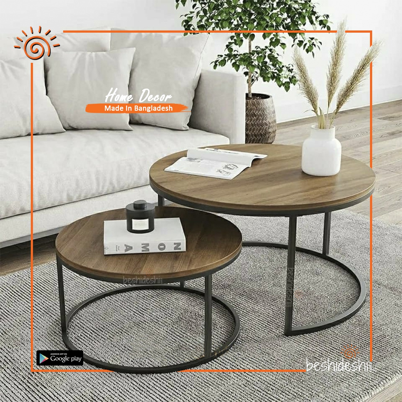 Golden marble table / Center table