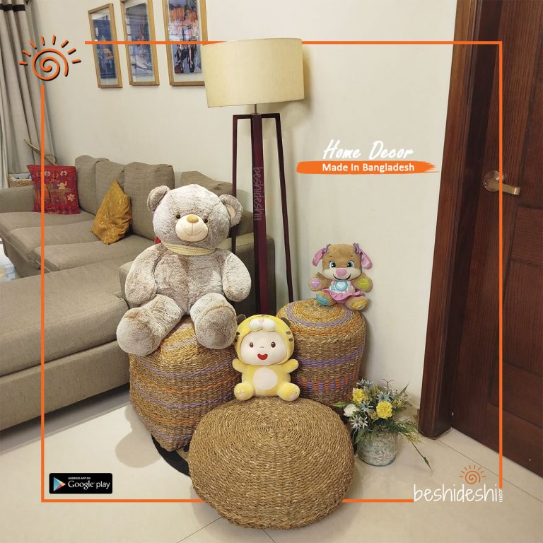 Hogla Floor Pouf (Square Shape) - BeshiDeshi