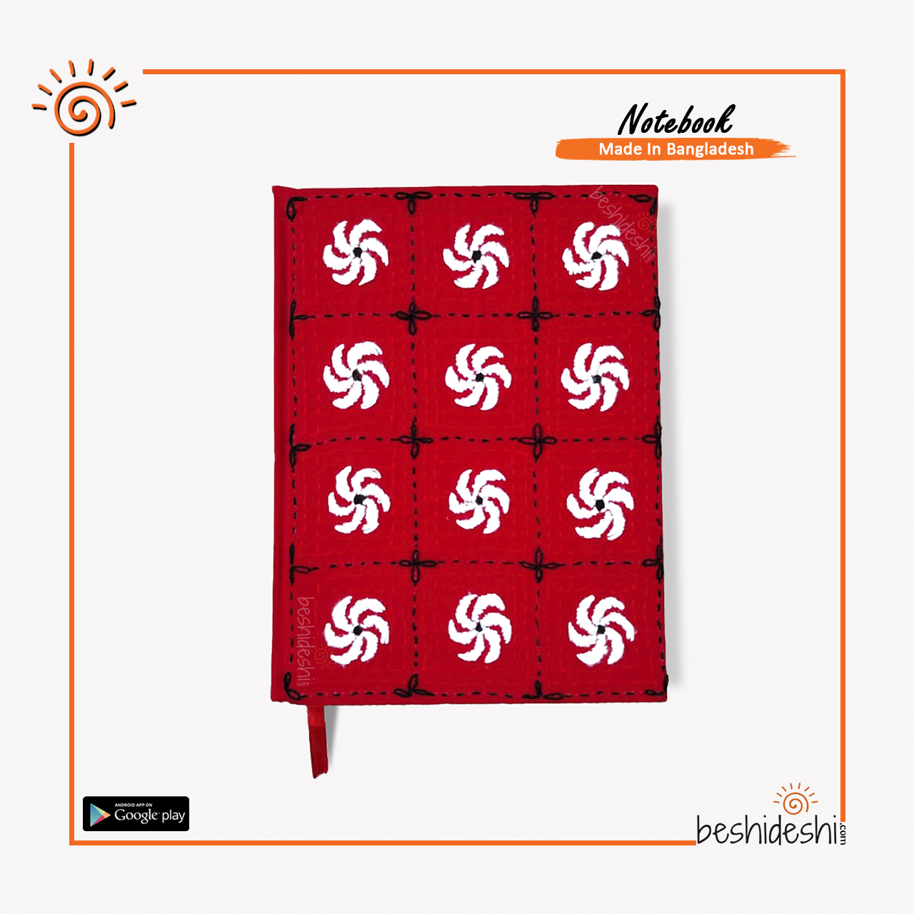 Chorki Red Nakshi Notebook - BeshiDeshi