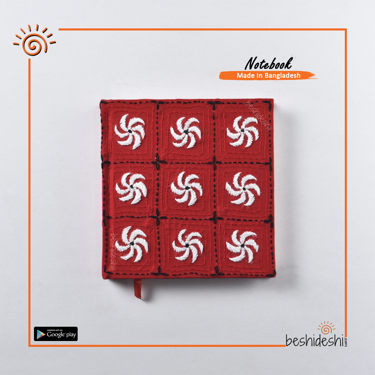 Chorki Red Nakshi Notebook - BeshiDeshi