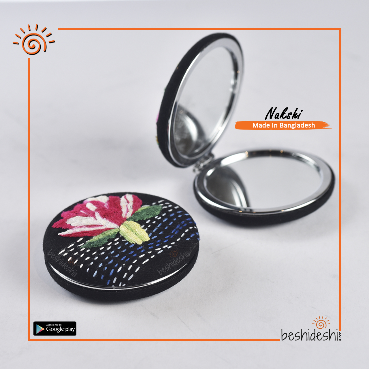 Poddo Round Nakshi Mirror - BeshiDeshi