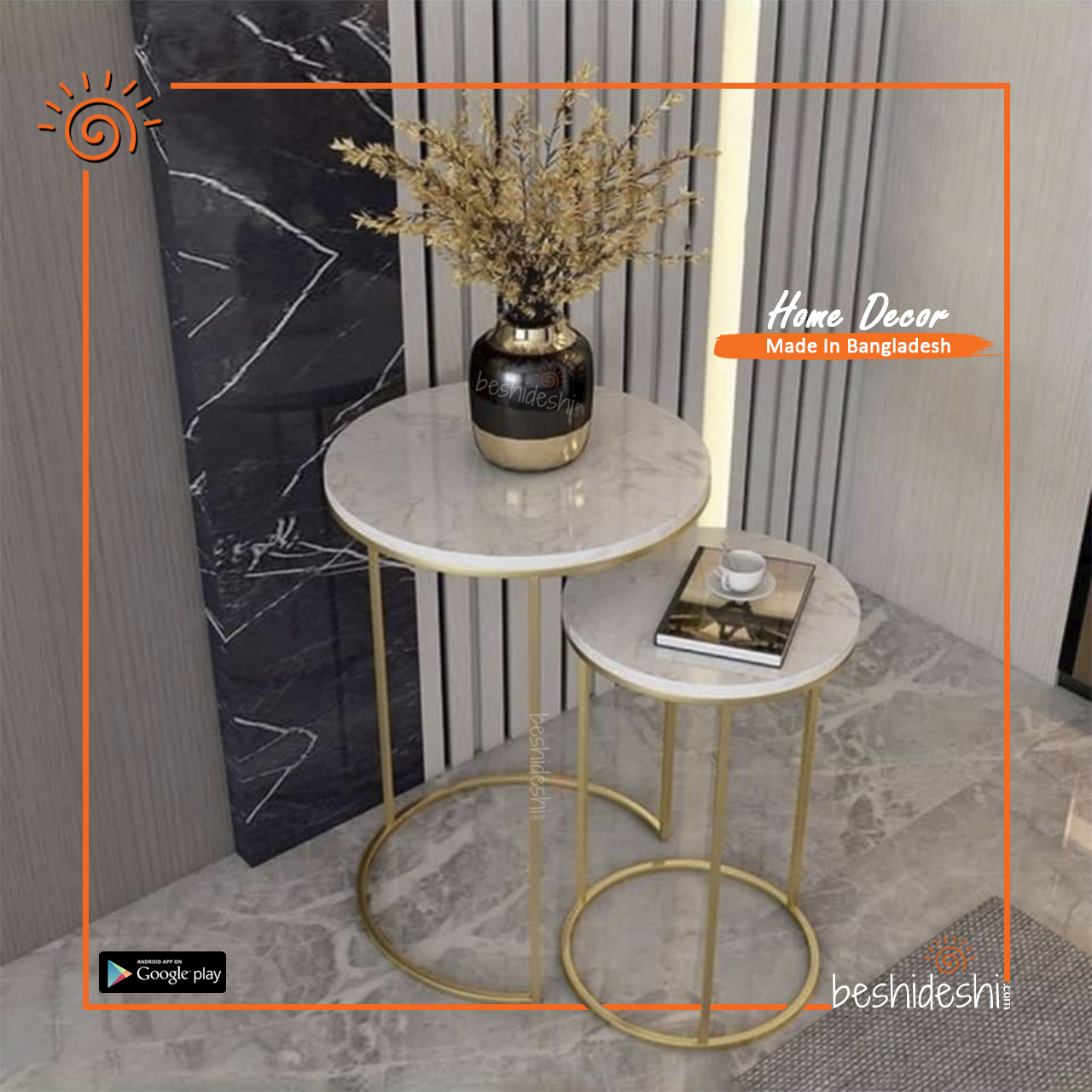 Golden marble table / Center table