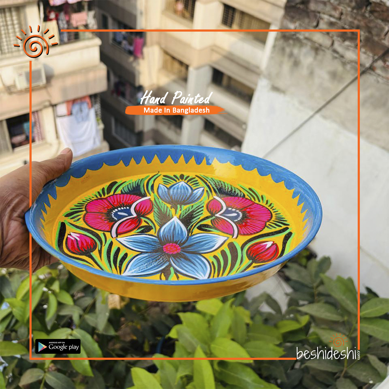 Rickshaw Painted Plate - BeshiDeshi