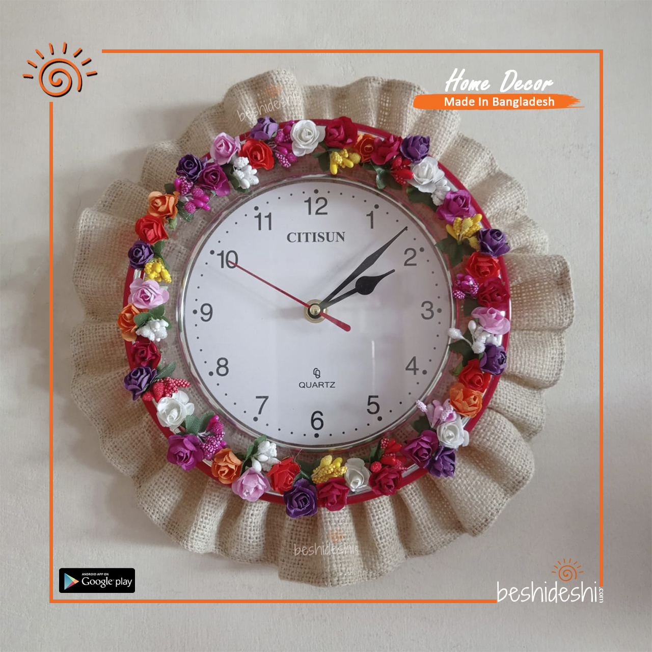 Handcrafted Wall Clock - BeshiDeshi